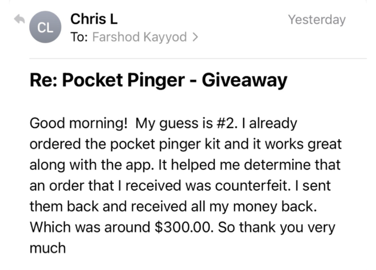 Pocket Pinger Silver and Gold Bar and Coin Tester