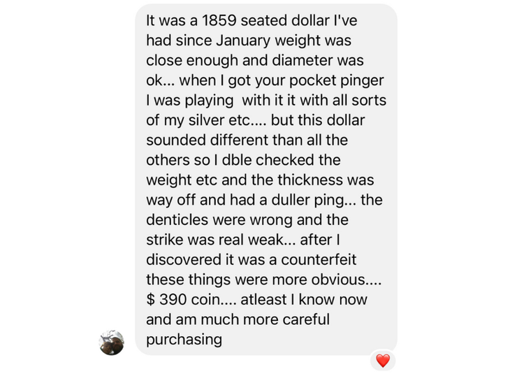 Pocket Pinger Silver and Gold Bar and Coin Tester